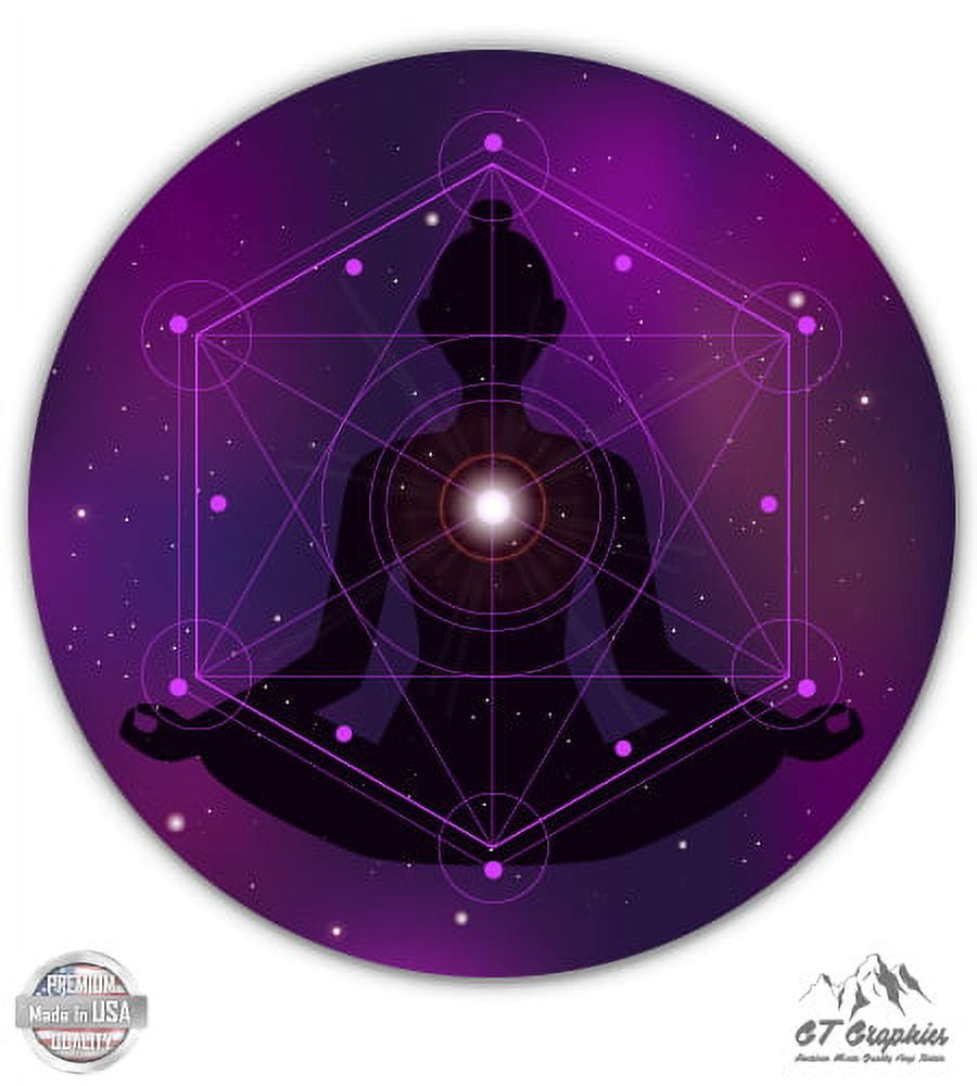 Sacred Geometry Yoga Meditate - 8" Vinyl Sticker - For Car Laptop I-Pad ...