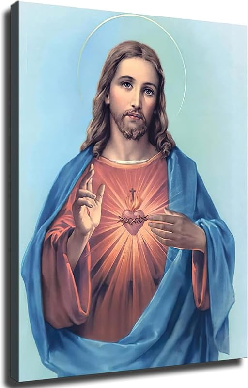 Sacred Heart of Jesus Christ Portrait - Spiritual- Jesus Divine Mercy ...