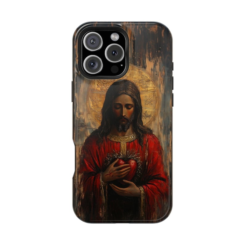 Sacred Heart Jesus Christ Vintage Religious Art Phone Case with iPhone ...