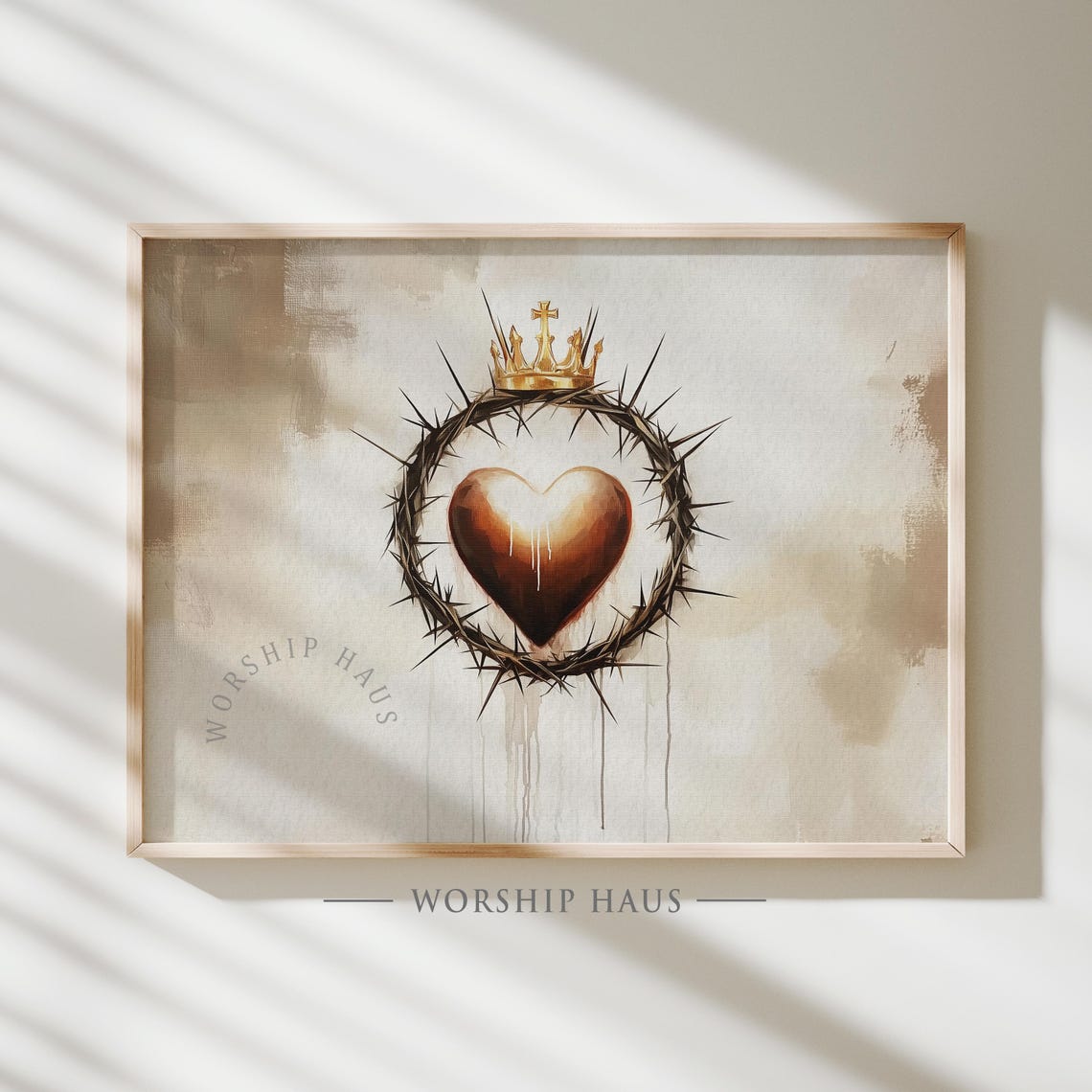 Sacred Heart Of Jesus Christian Wall Art Crown Of Thorns Devotional ...