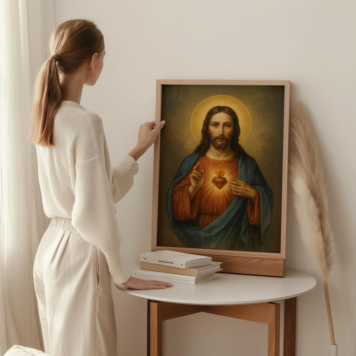 Sacred Heart Of Jesus Framed Poster, Catholic Gifts, Jesus Poster ...