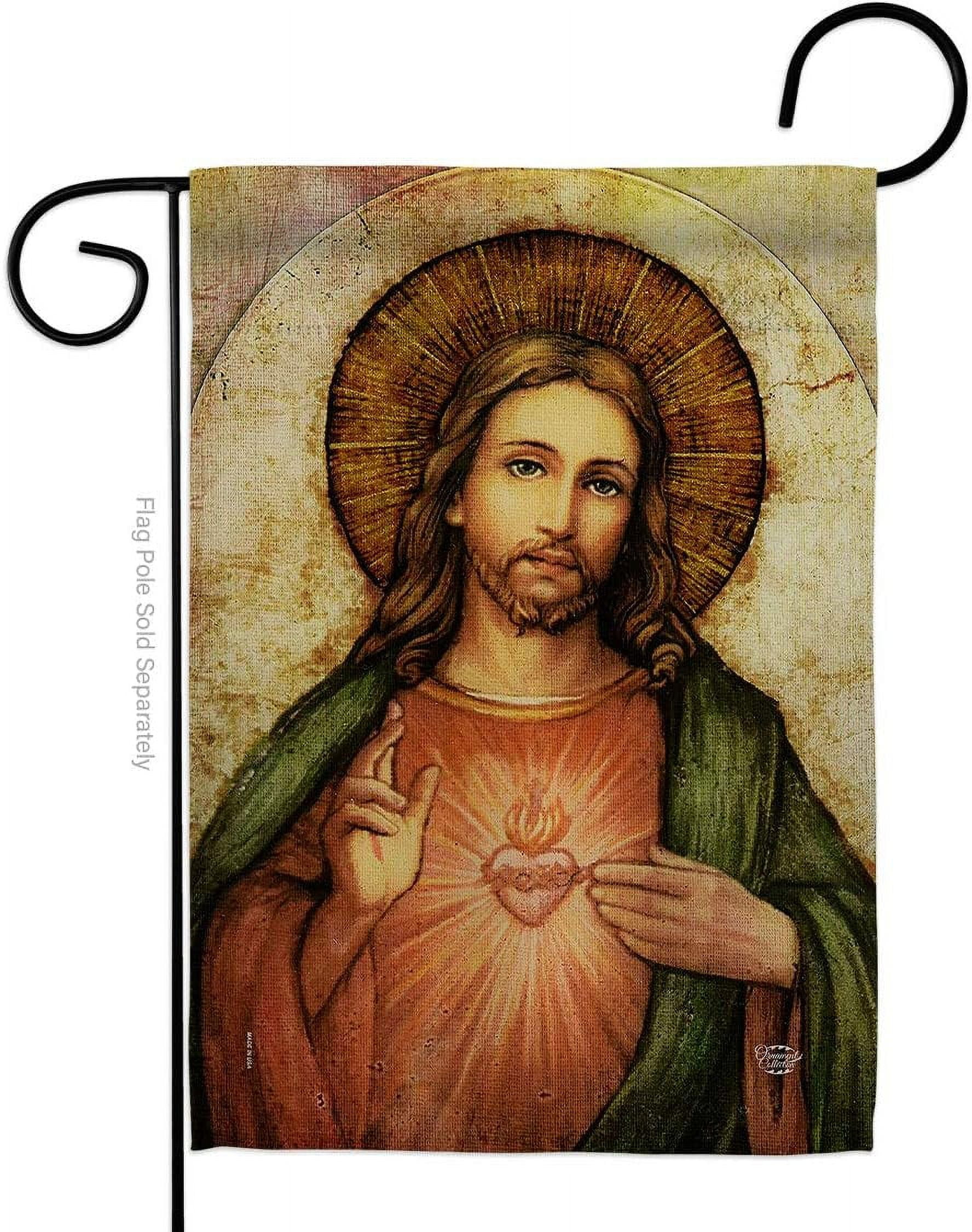 Sacred Heart of Jesus Garden Flag Catholic Home Decor Religious Faith ...