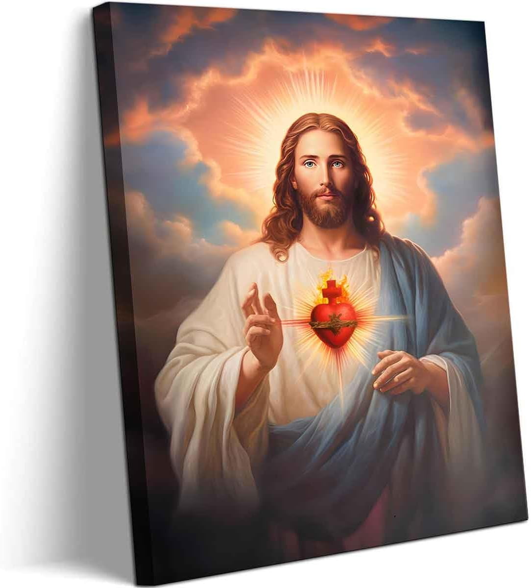 Sacred Heart of Jesus Wall Art Picture Divine Mercy Picture Canvas Wall ...