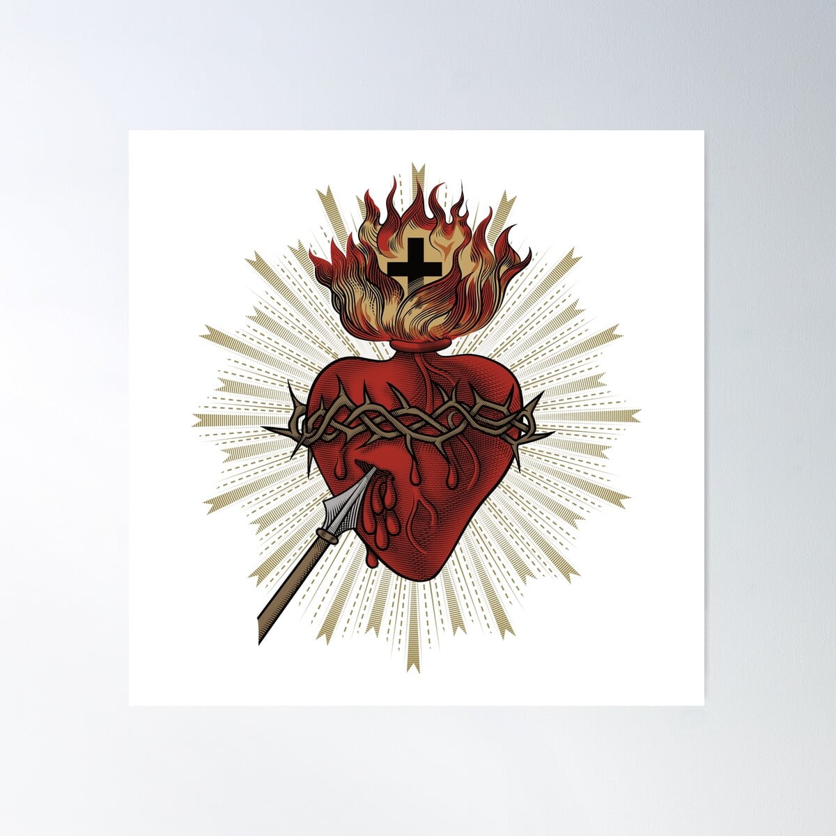 Sacred Heart Of Jesus Christ Poster Wall Art, Modern Wall Decor For ...