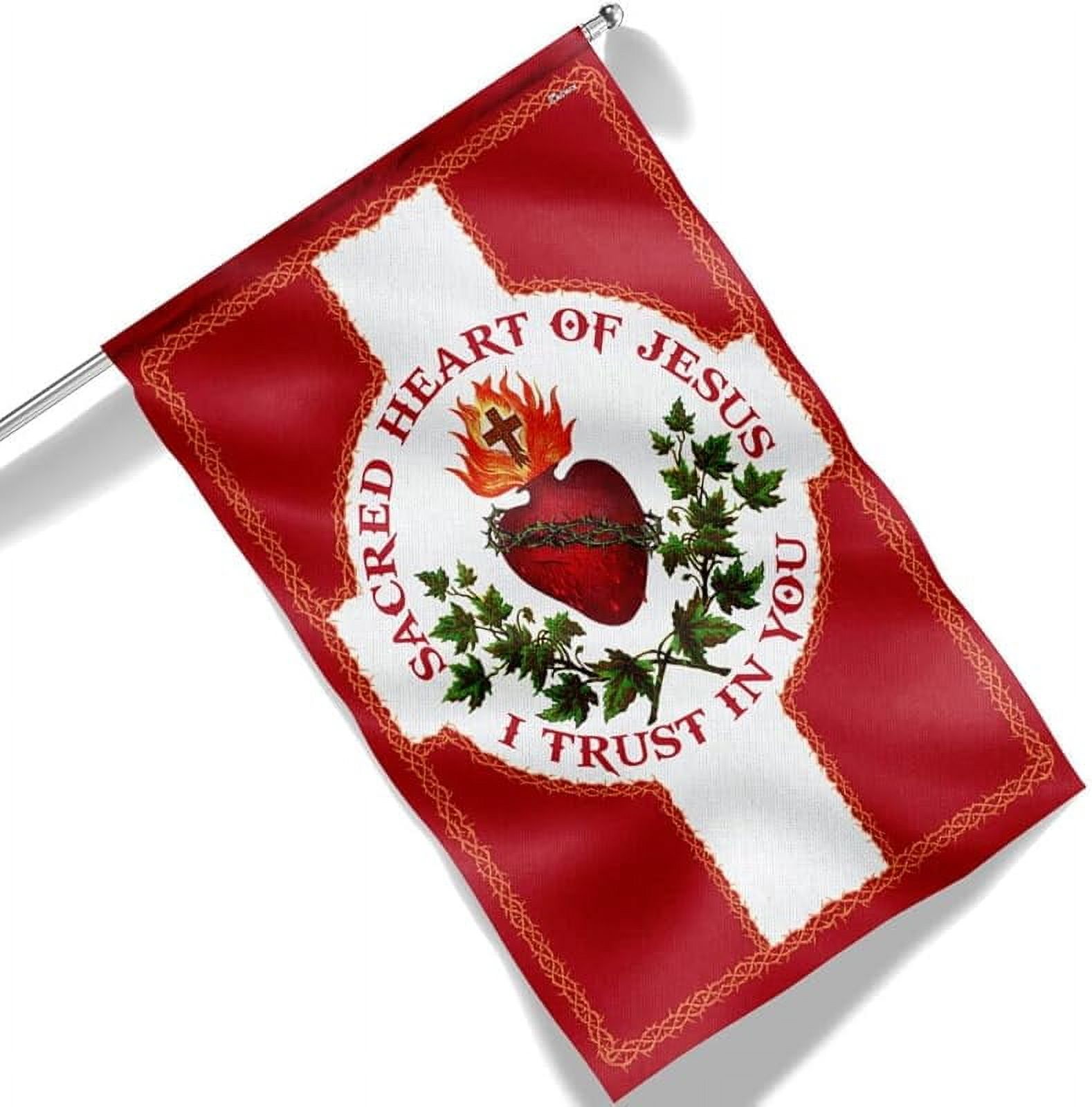 Sacred Heart Of Jesus I Trust In You Christian Catholic Flag, Garden ...
