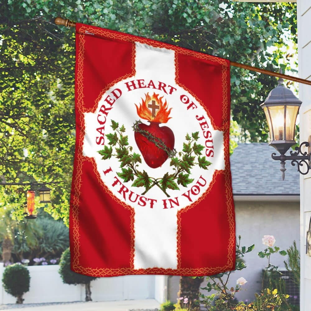 Sacred Heart Of Jesus I Trust In You Christian Catholic Flag, Garden ...