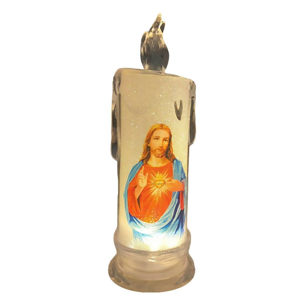 Sacred Heart Of Jesus Led Electronic Candle Light Jesus Our Lady ...