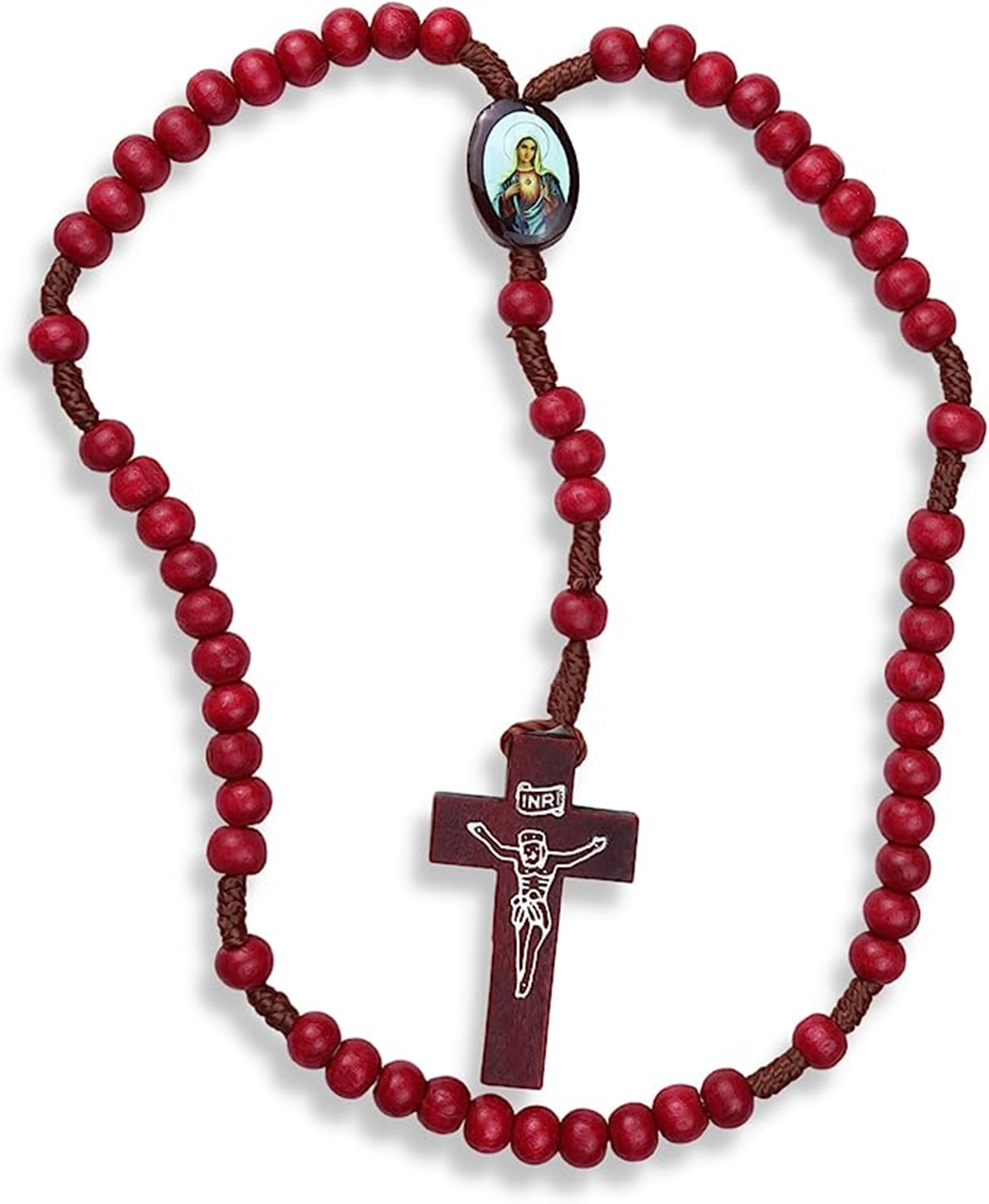Sacred Heart Rosary Necklace, Religious Jewelry Gifts, 13 Inch Chain, 1 ...