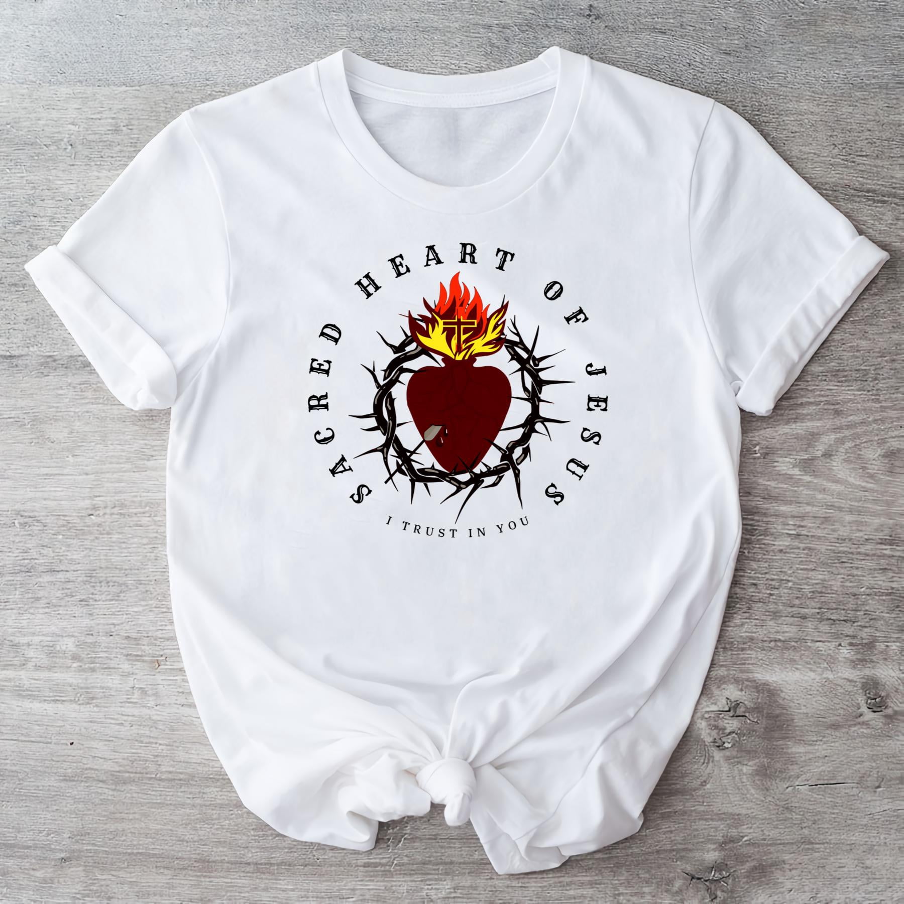 Sacred Heart Symbol Shirt for Men, Traditional Faith-Inspired Clothing ...