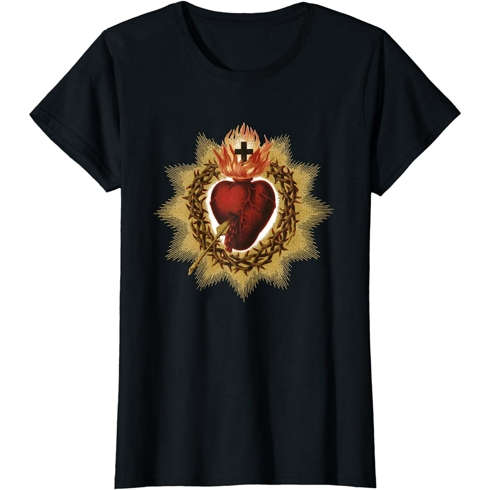 Sacred Heart of Jesus Catholic Devotion T-Shirt - Walmart.com