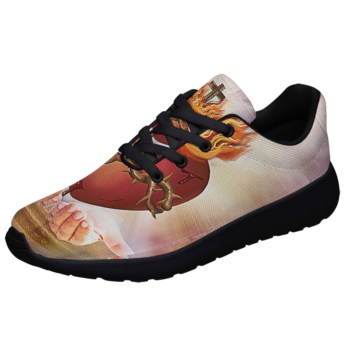 Sacred Heart of Jesus Catholic Shoes Sneakers Black Size 13 - Walmart.com