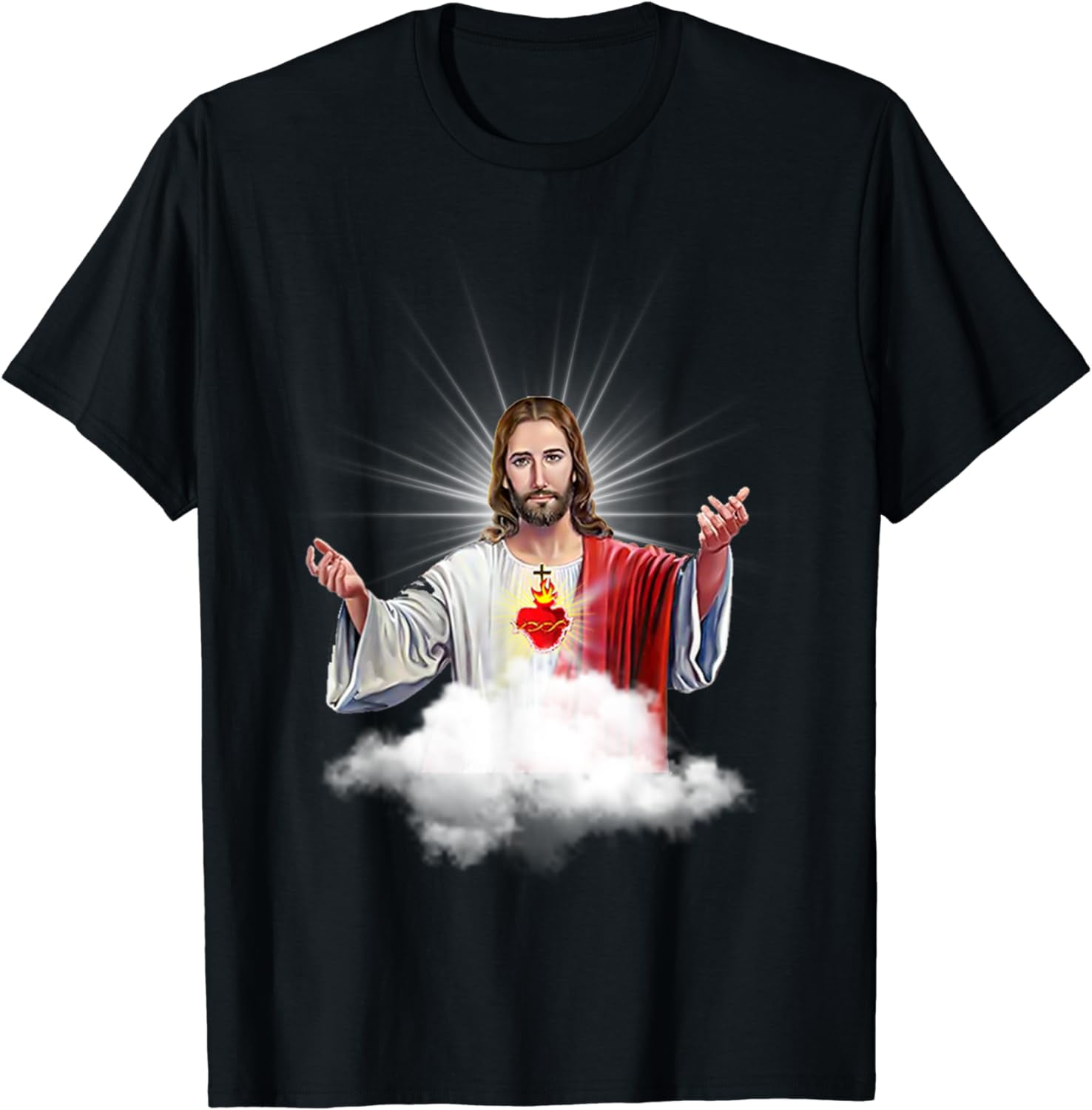 Sacred Heart of Jesus Christ Catholic Immaculate Heart Cotton T-Shirt ...