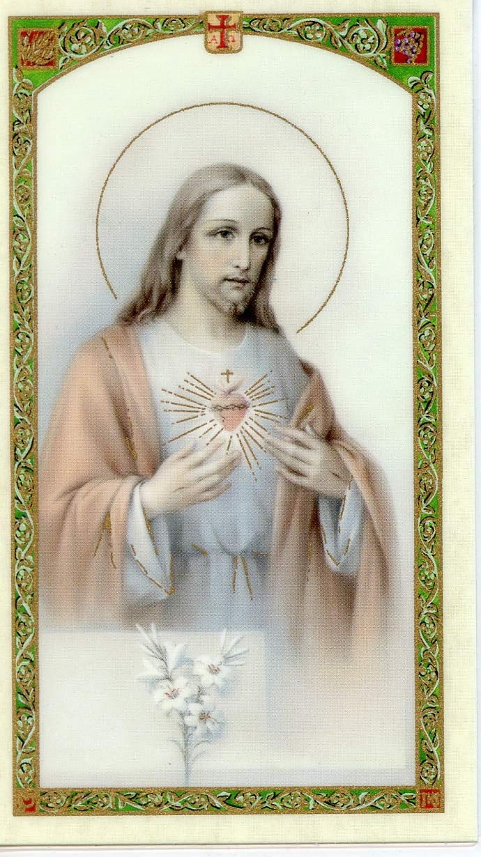 Sacred Heart of Jesus, I Commit This Day to You holy card - laminated ...