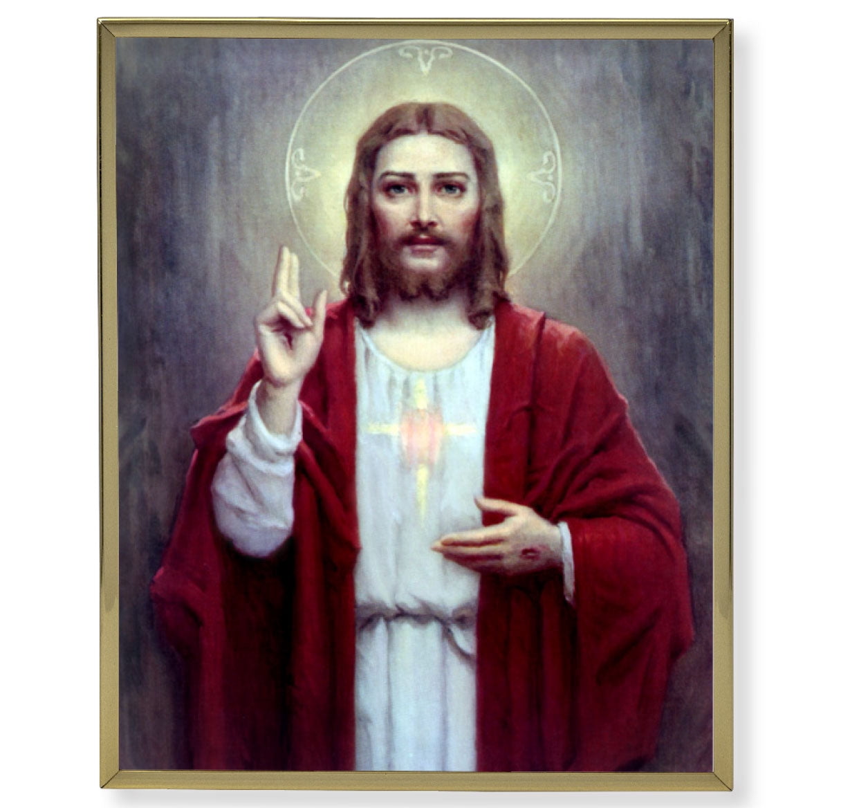 Sacred Heart of Jesus Picture Framed Plaque Wall Art Decor, Medium ...