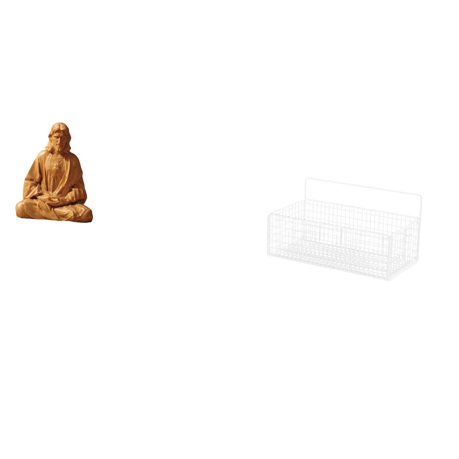 Sacred Heart of Jesus Statue Storage Basket Wall Organizer Resin Iron ...