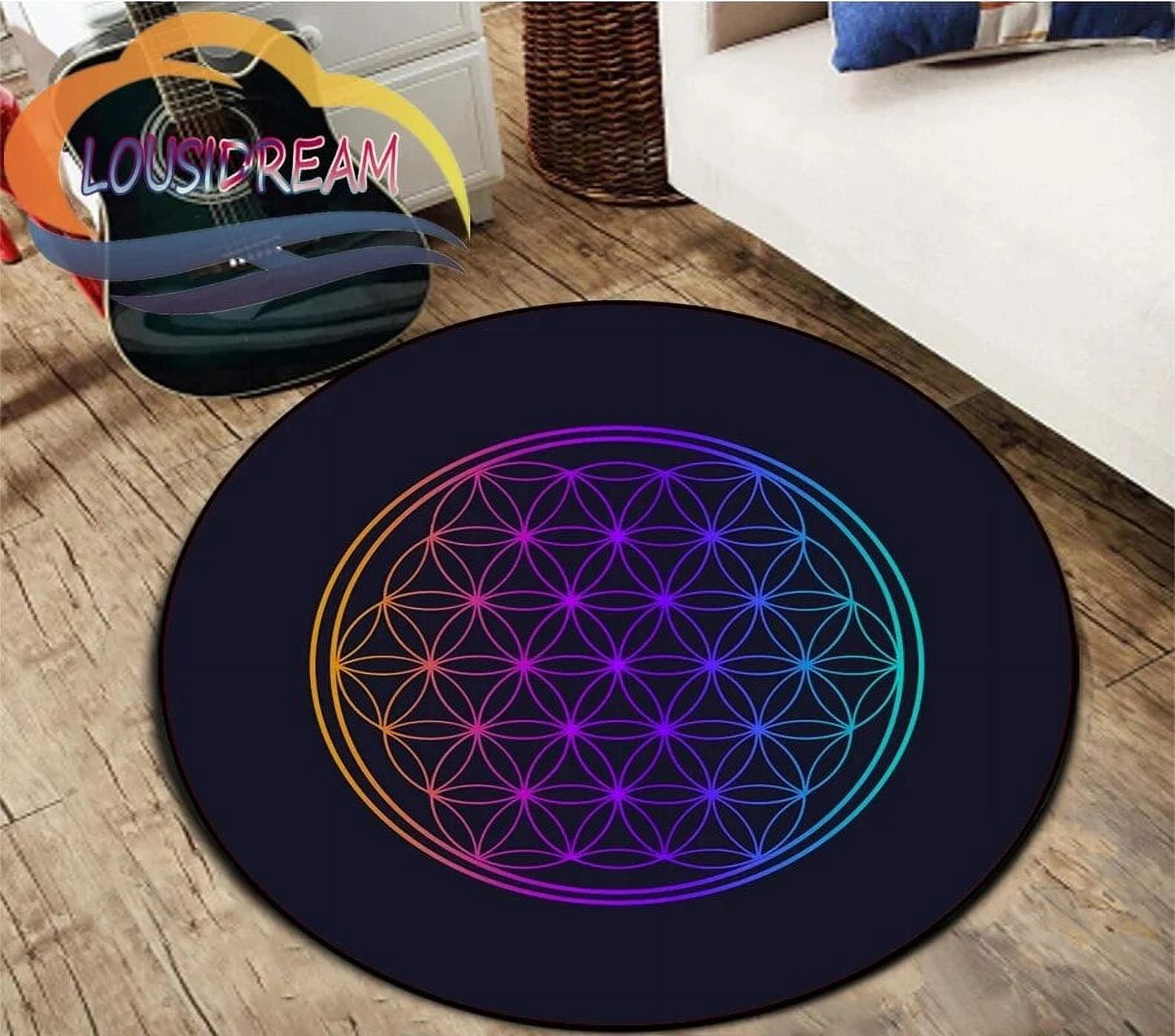 Sacred Planet Geometry Flower of Life Round Child Cushion Bedroom Floor ...