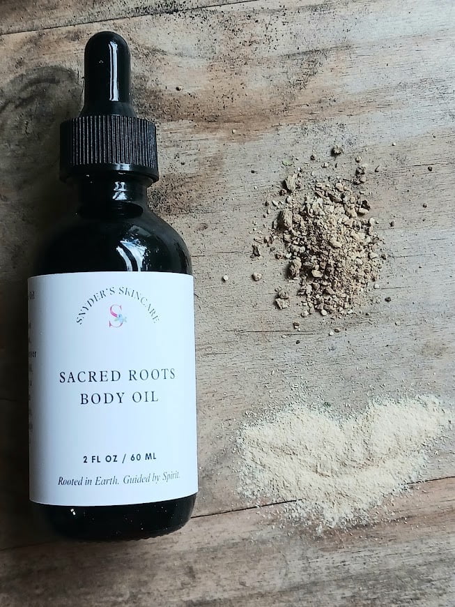 Sacred Roots Body Oil – 2 oz Herbal Oil with Ashwagandha, Burdock Root ...