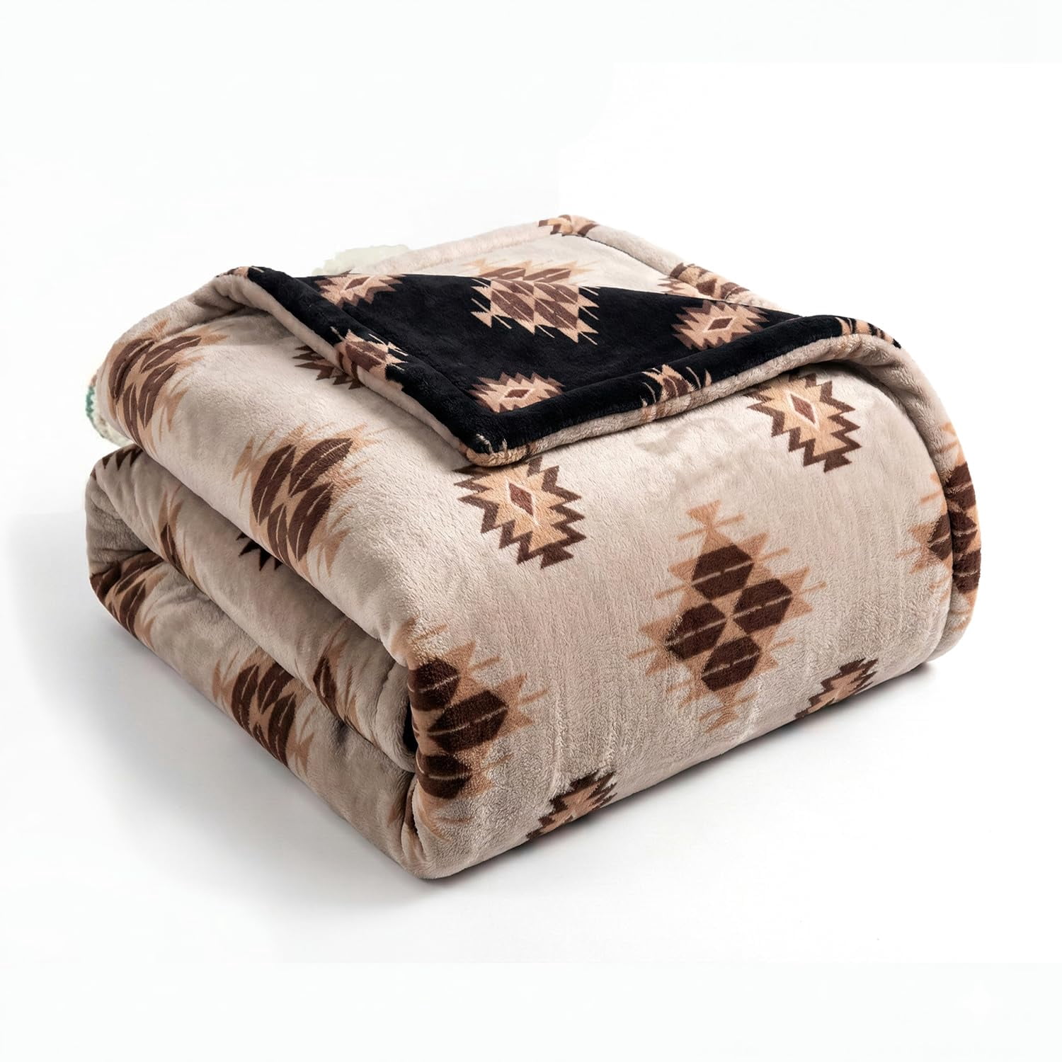 Sacred Thread Fleece Blanket South Western, Reversible Mexican, Vibrant ...