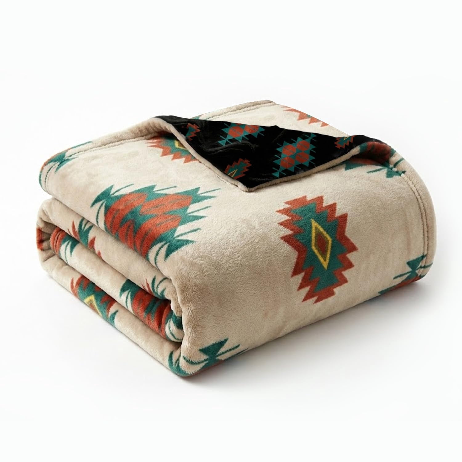 Sacred Thread Fleece Blanket South Western, Reversible Mexican, Vibrant ...