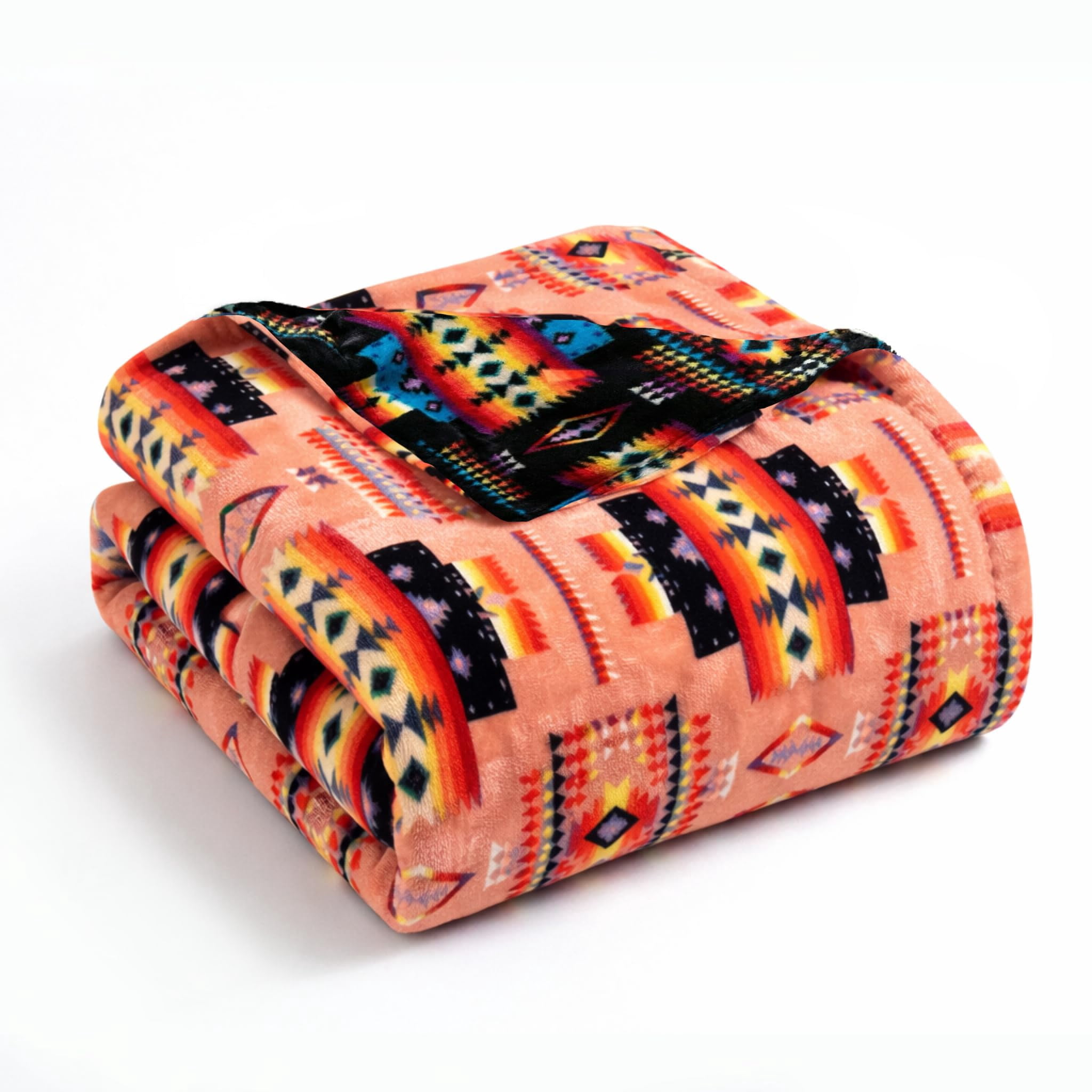 Sacred Thread Fleece Blanket South Western, Reversible Mexican, Vibrant ...