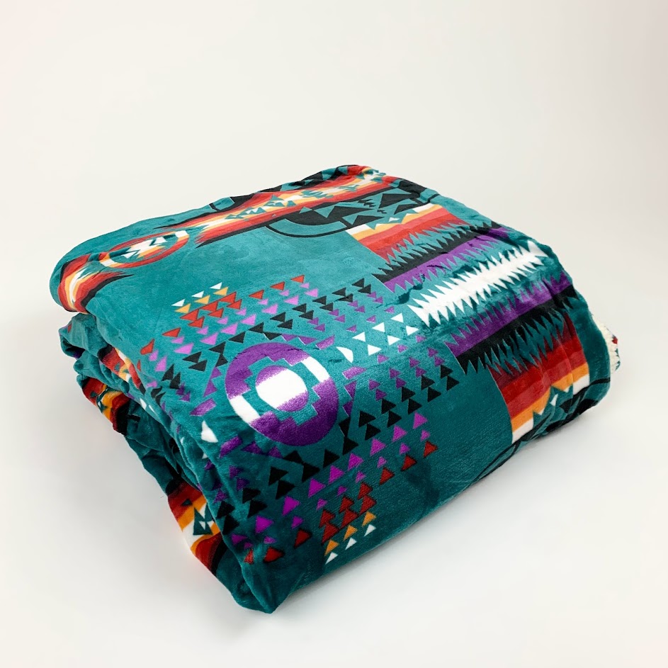 Sacred Thread Sherpa Fleece Blanket, Southwestern Baby Blanket, Throw ...