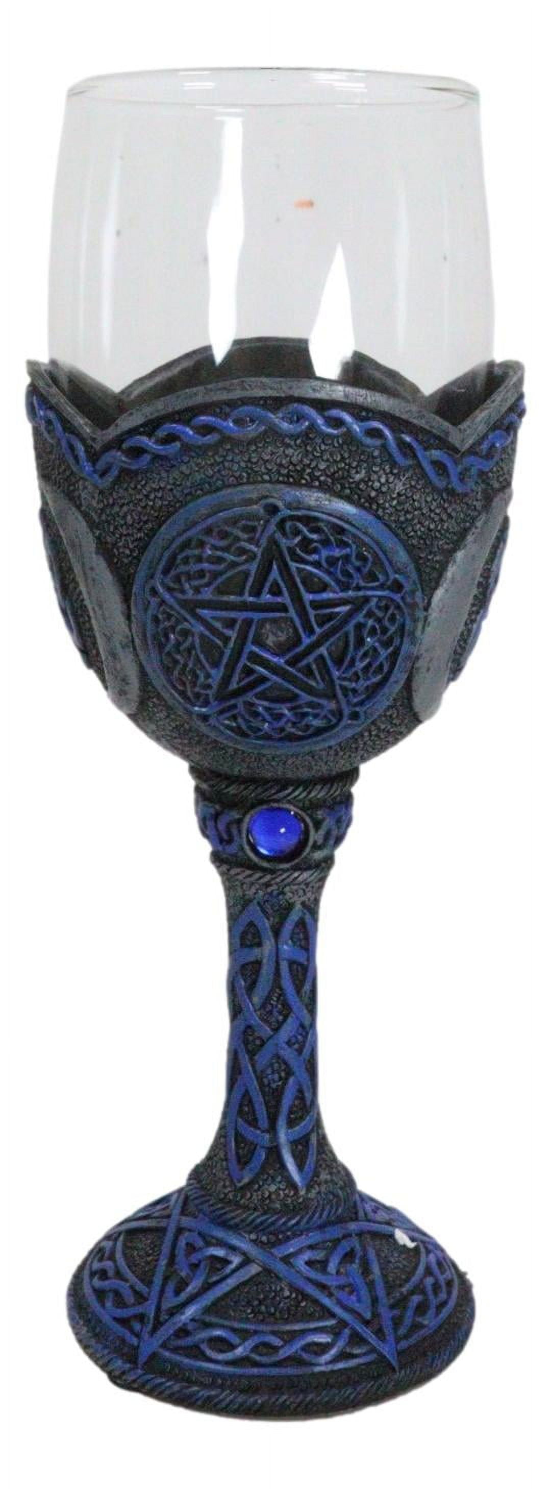 Sacred Triple Moon Goddess Pentagram Wicca Celtic Knot Wine Glass ...