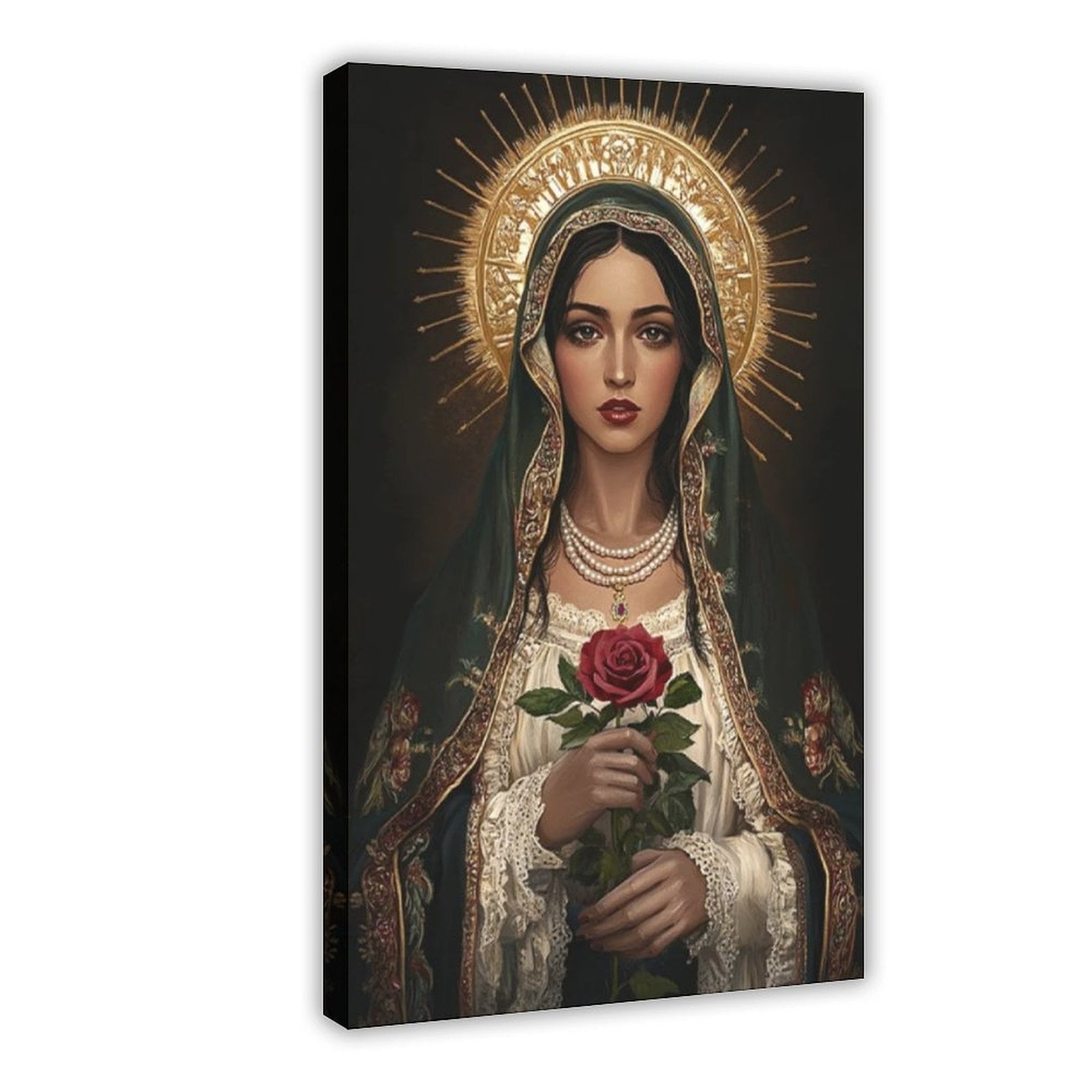 Sacred Woman Portrait Canvas,Religious Icon Wall Art,Large Holy Virgin ...