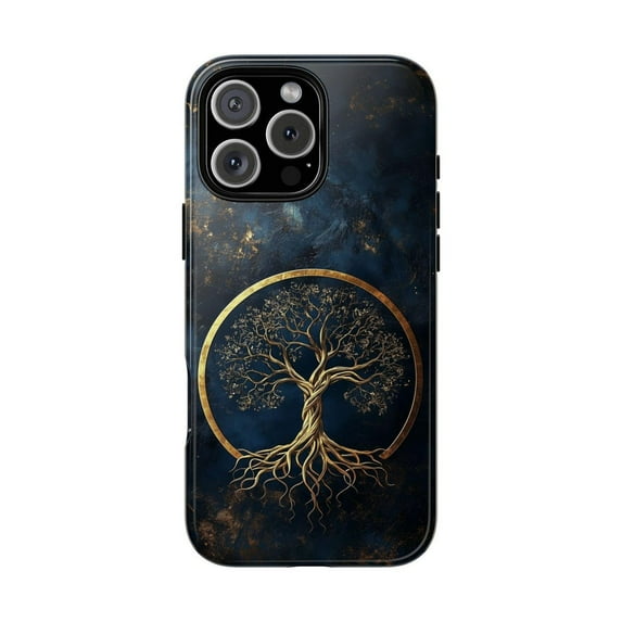 Sacred Yggdrasil Gold Tree of Life Symbol with iPhone 17 to 11 Pro Max ...