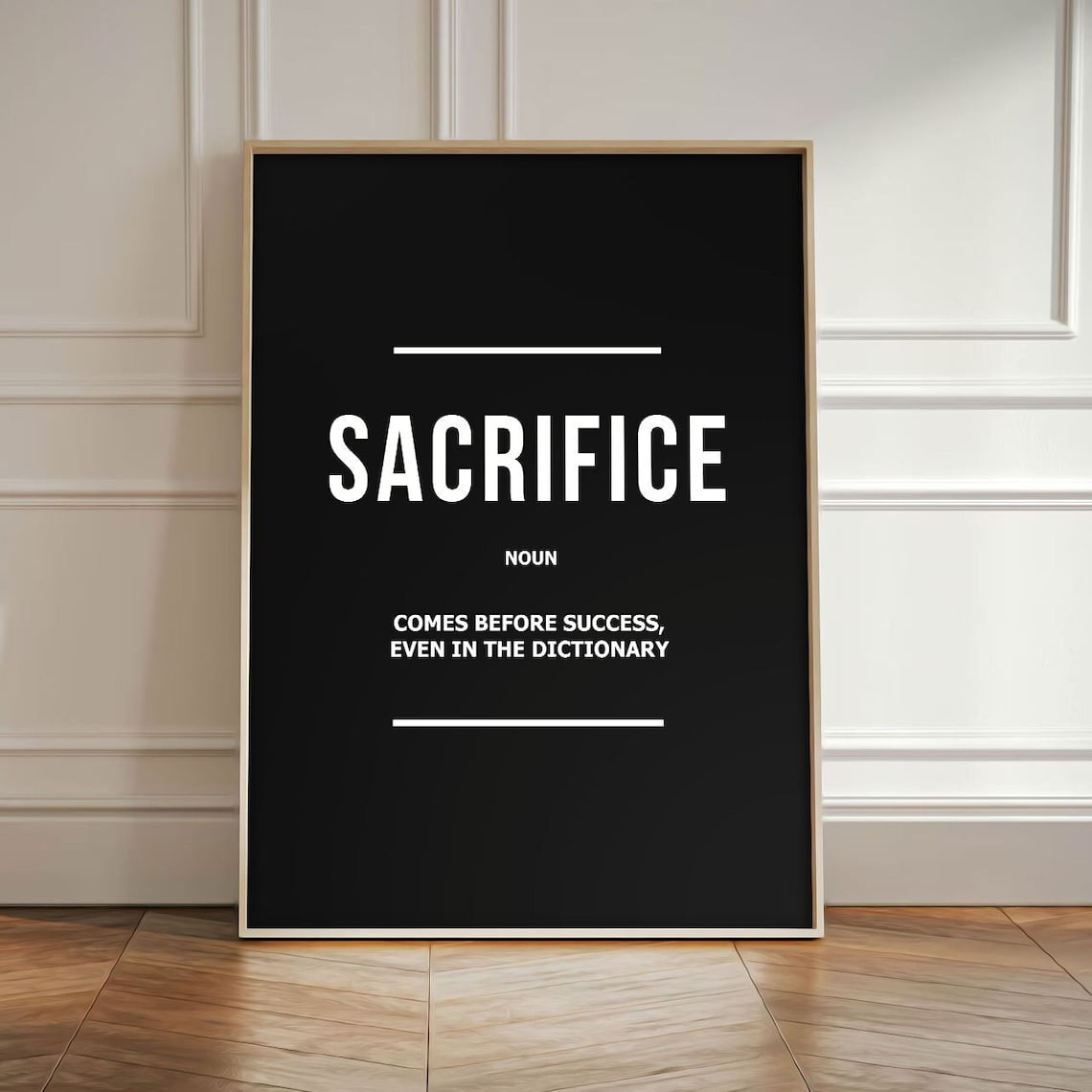 Sacrifice Definition Poster Motivational Wall Art, Modern Inspirational ...