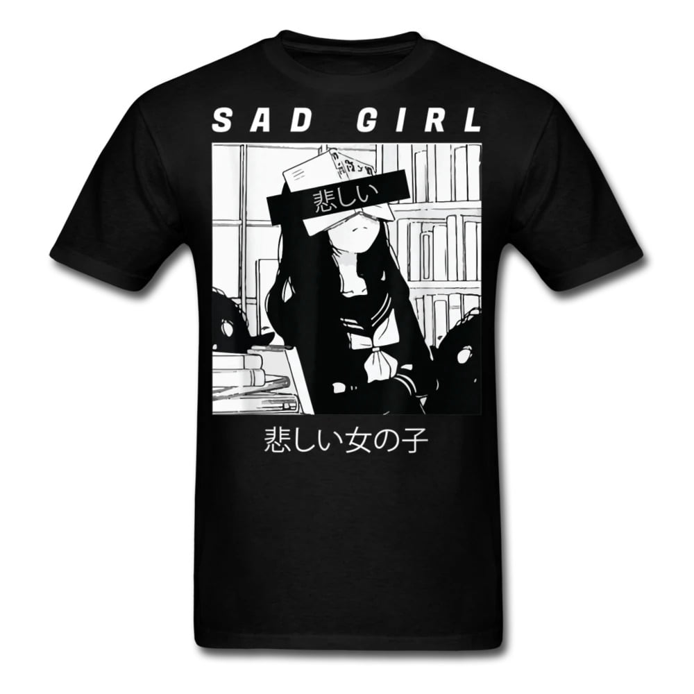 Sad Anime Emo Girl - Japanese Aesthetic Vaporwave Anime Otaku Sadness T ...