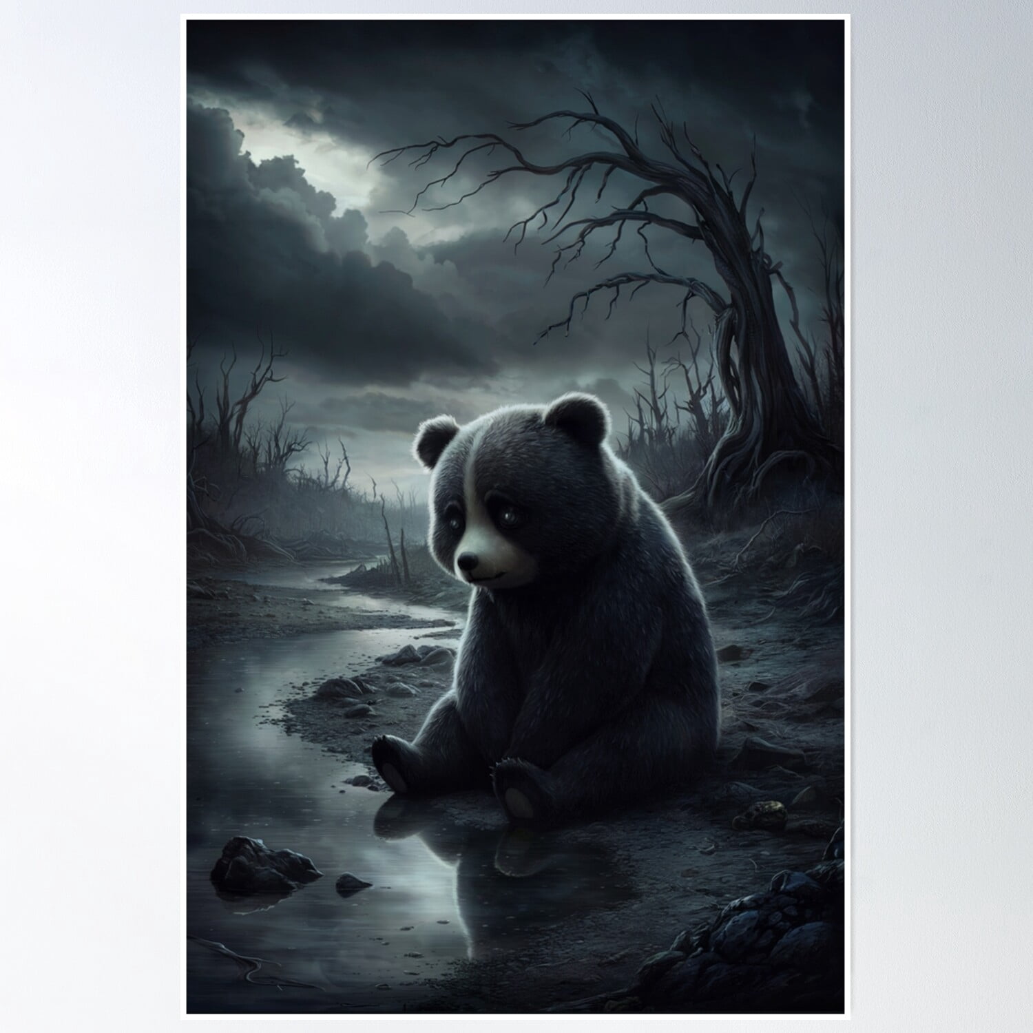 Sad Bear Poster Wall Art, Modern Wall Decor, 8x12 UNFRAMED - Walmart.com