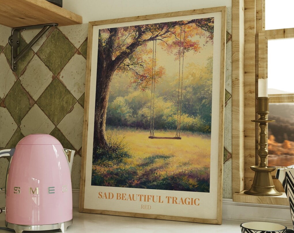 Sad Beautiful Tragic Digital Print Music Wall Art Aesthetic Print Red ...