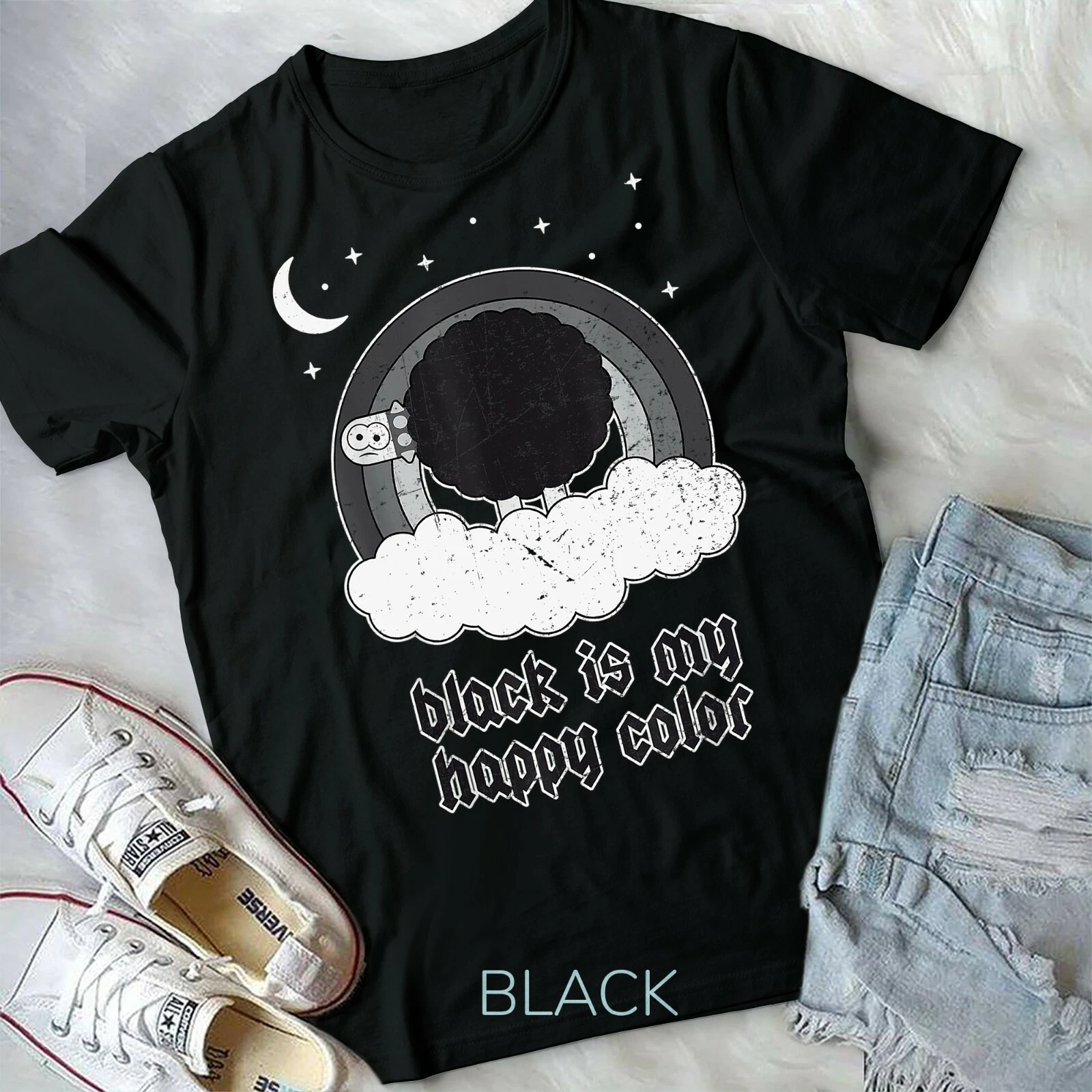Sad Black Sheep E-Girl EMO Nu Pastel Goth Aesthetic - Unisex Form T ...