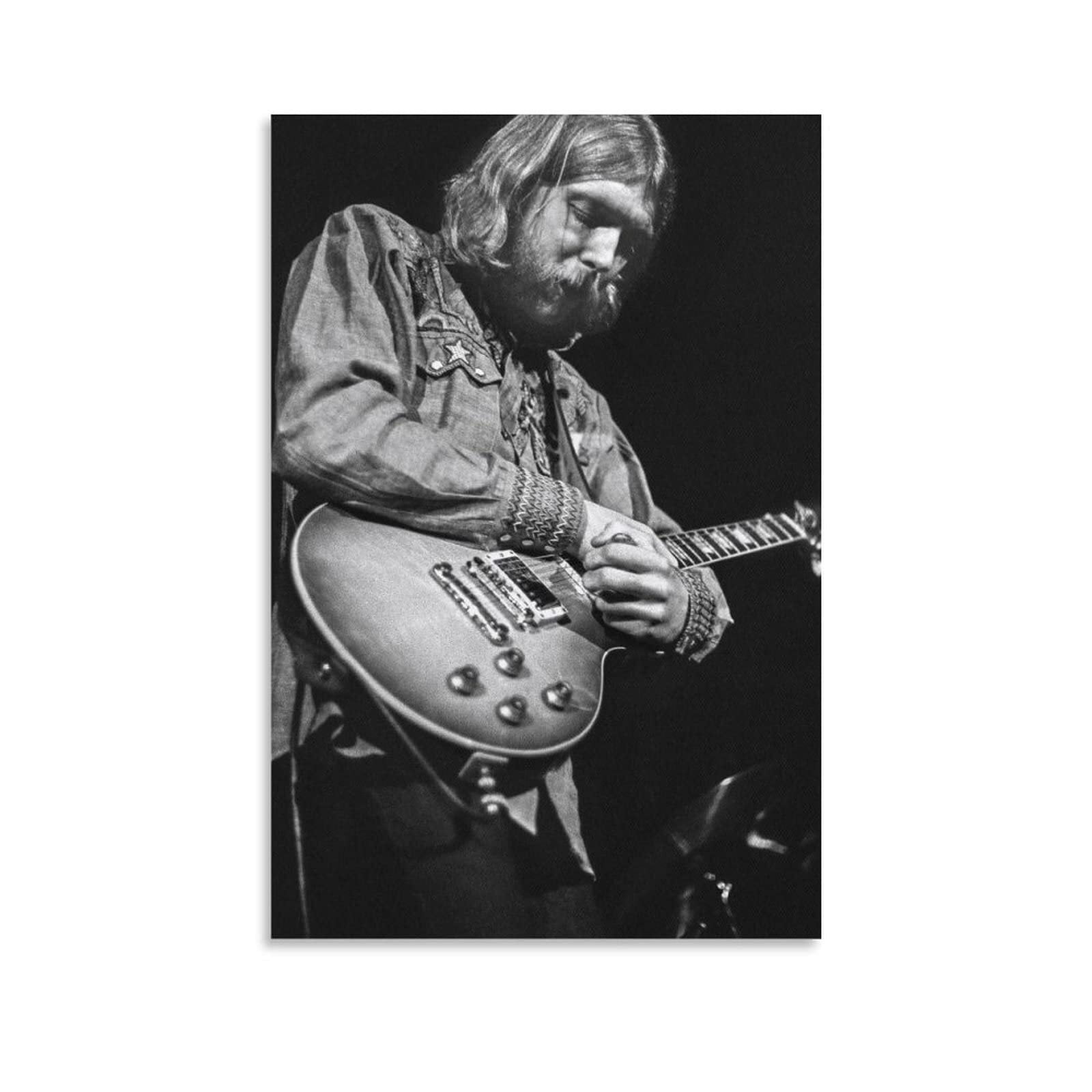 Sad Blues Guitarist Duane Allman Retro Poster Poster Canvas Picture ...