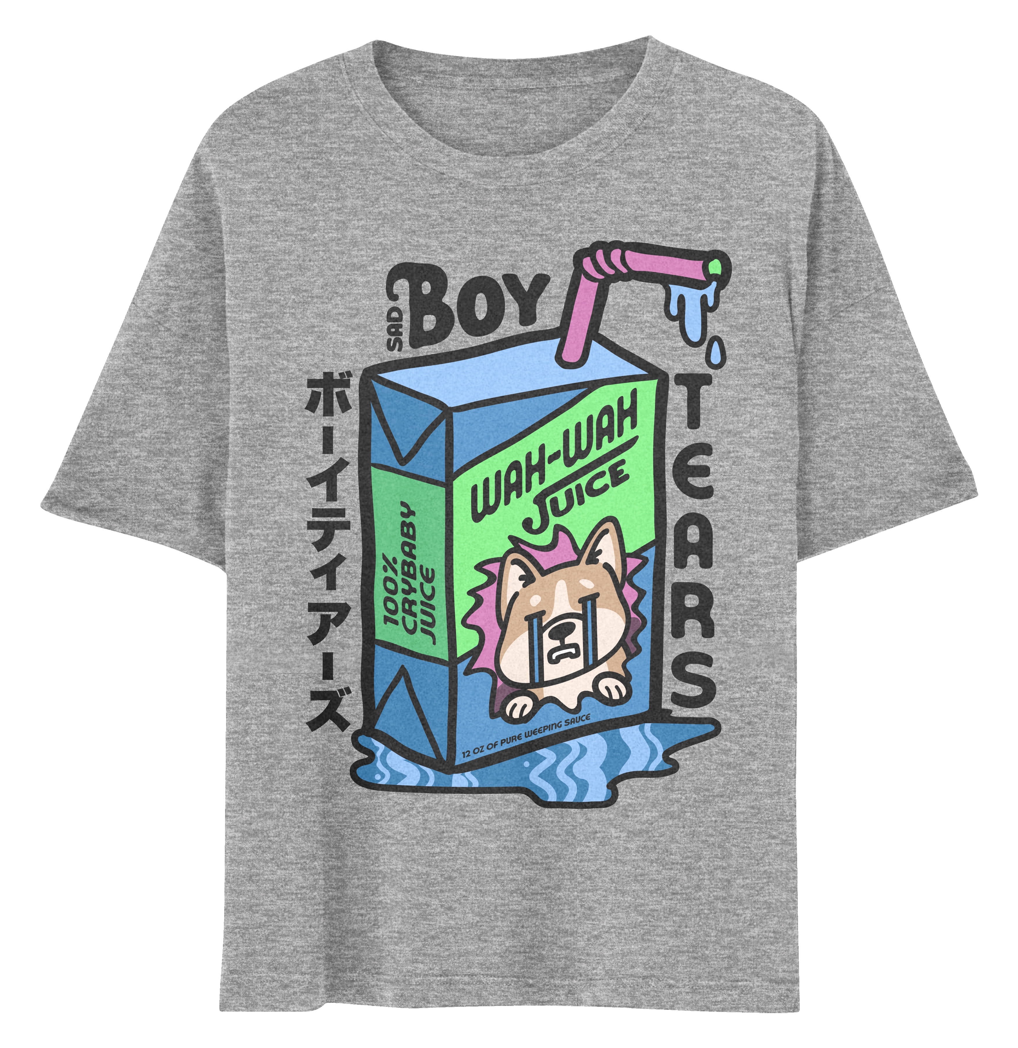 Sad Boy Tears Japanese Juice Box Mens and Womens Short Sleeve T-Shirt ...
