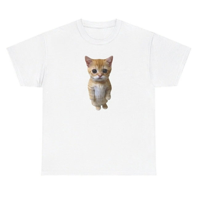 Sad Cat Meme Graphic T Shirt Funny Ironic Gen Z Mental Health Humor Tee ...
