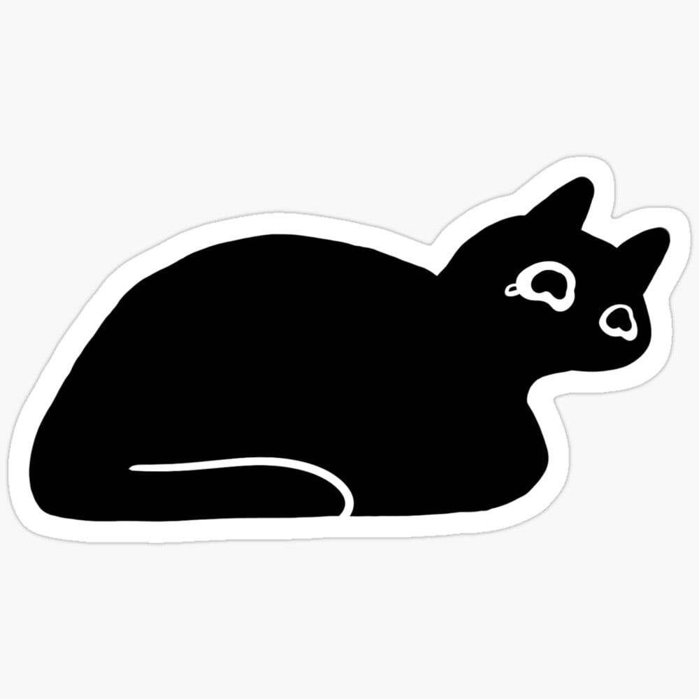 Sad Cat Sticker Phone Decal Water Bottle Stickers Car Decals, Laptop ...
