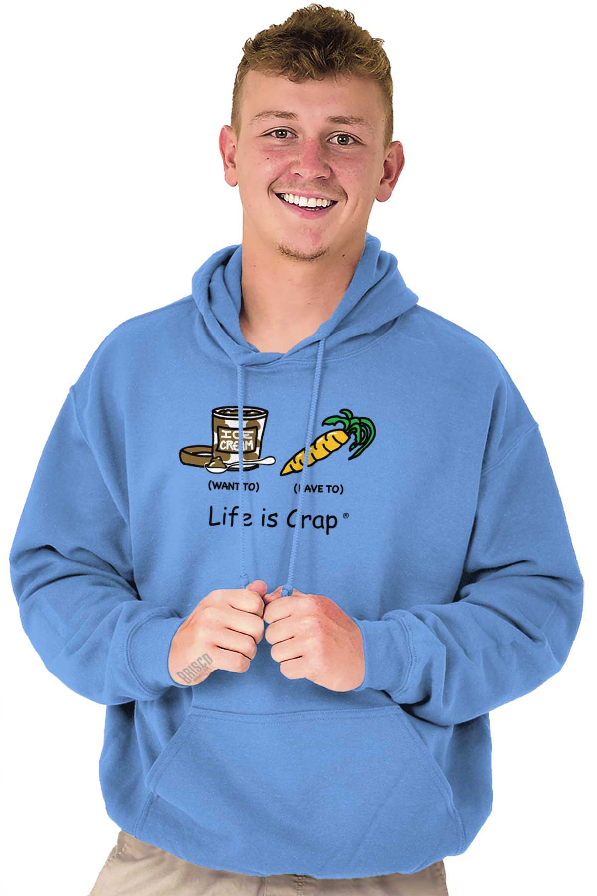 Sad Diet Food Want Ice Cream Adult Unisex Plus Size Hoodie Brisco ...