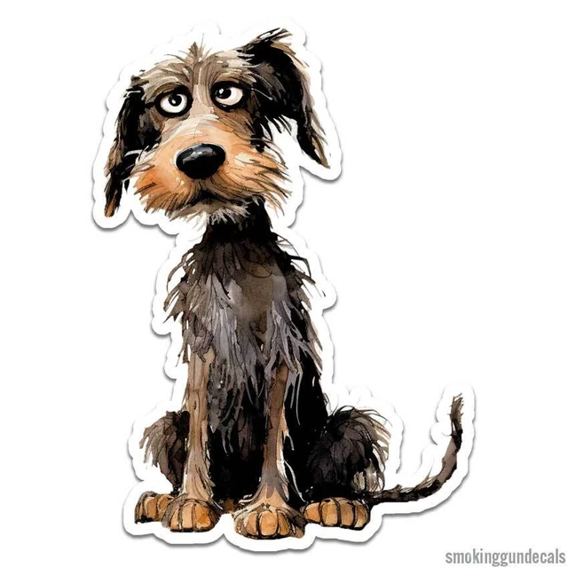 Sad Dog Sticker Indoor Outdoor Phone Decal Water Bottle Stickers Car ...