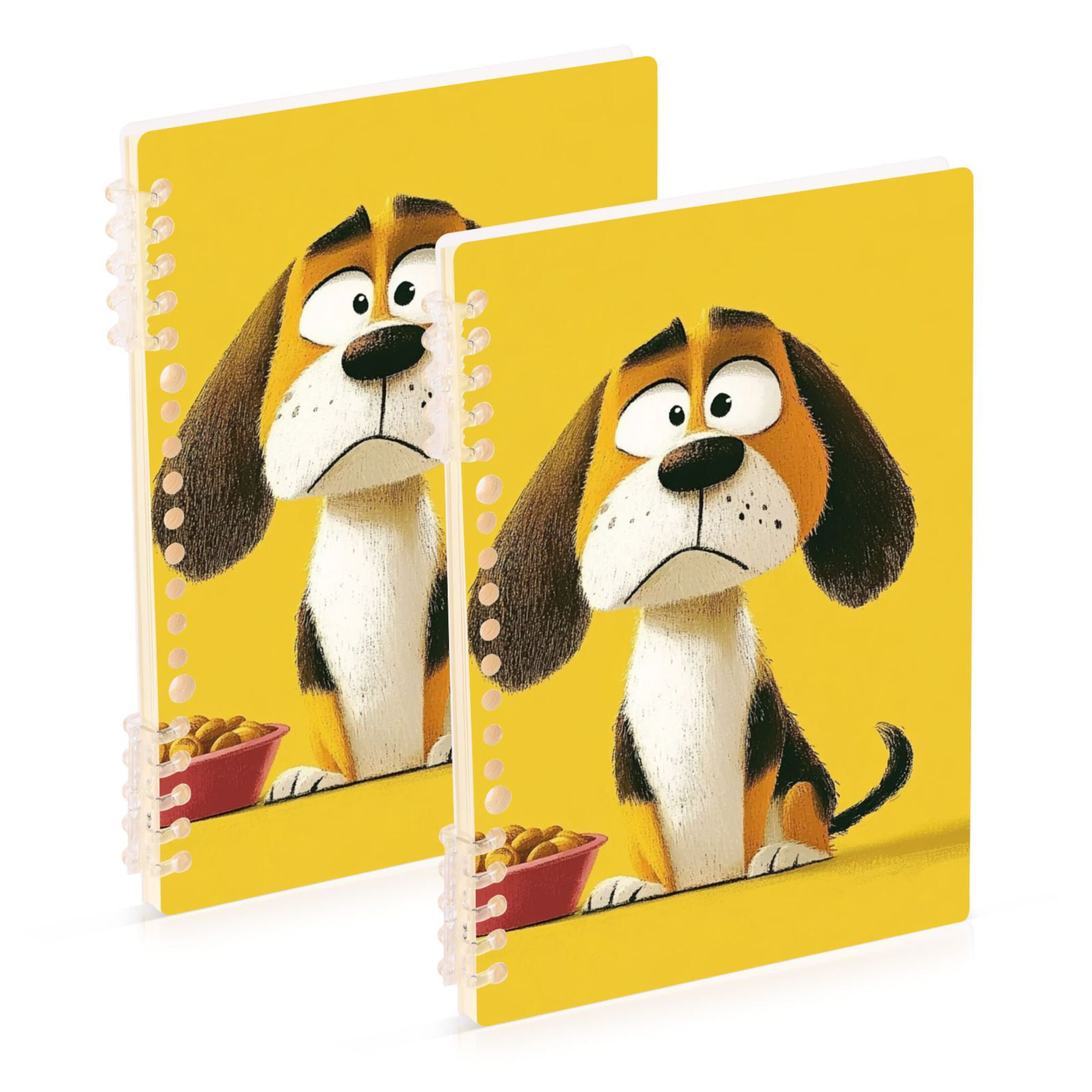 Sad Dog Waiting for Food Lined Spiral Journal Notebook 60 Pages A5 ...
