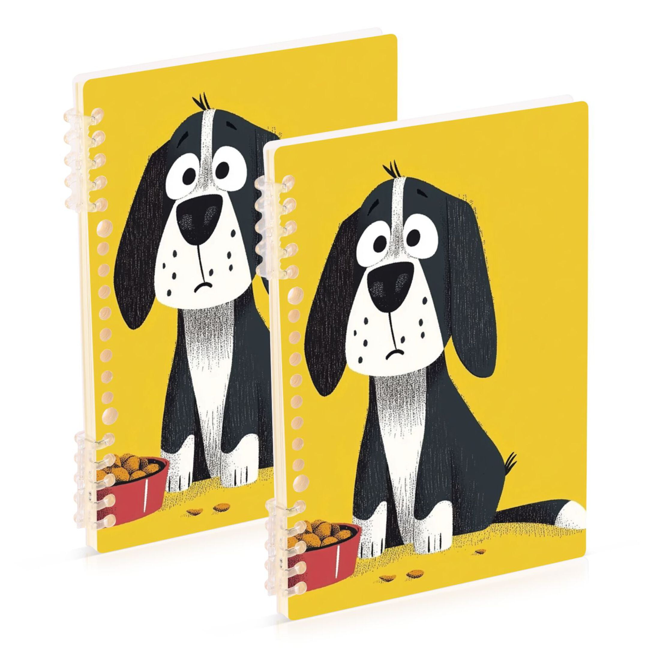 Sad Dog with Food Lined Spiral Journal Notebook 60 Pages A5 College ...