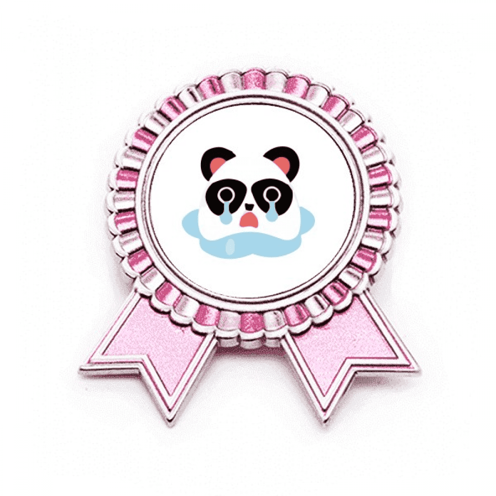 Sad Little Panda Poor Cartoon Expression Badge Brooch Pin Pink Winner ...