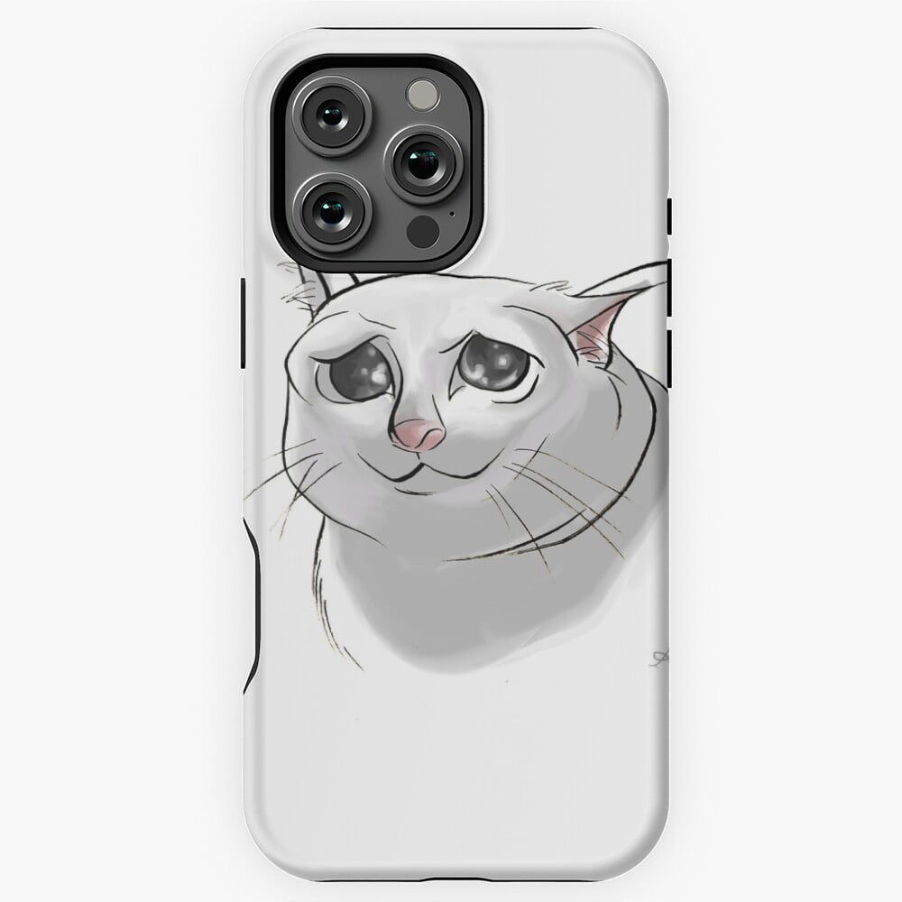 Sad Meme Cat Funny Crying Expression Art Phone Case Compatible iPhone ...