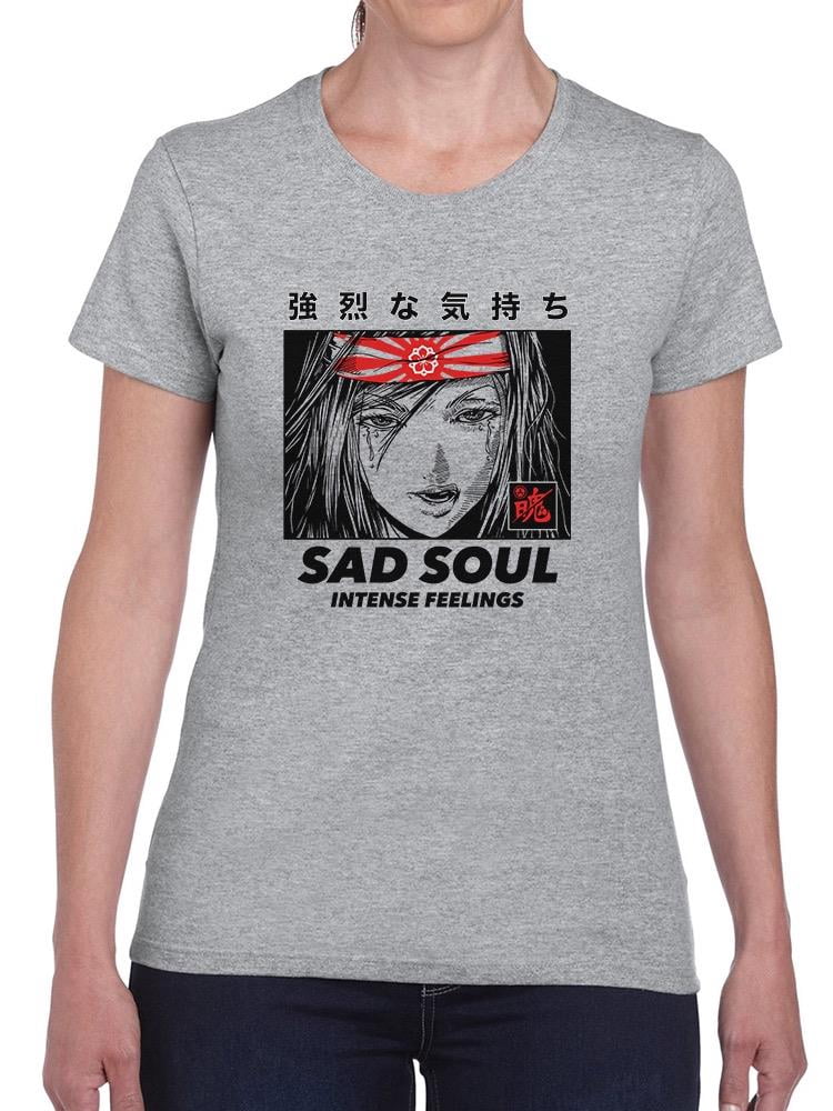 Sad Soul Manga Girl Shaped T-Shirt Women -Image by Shutterstock, Female ...