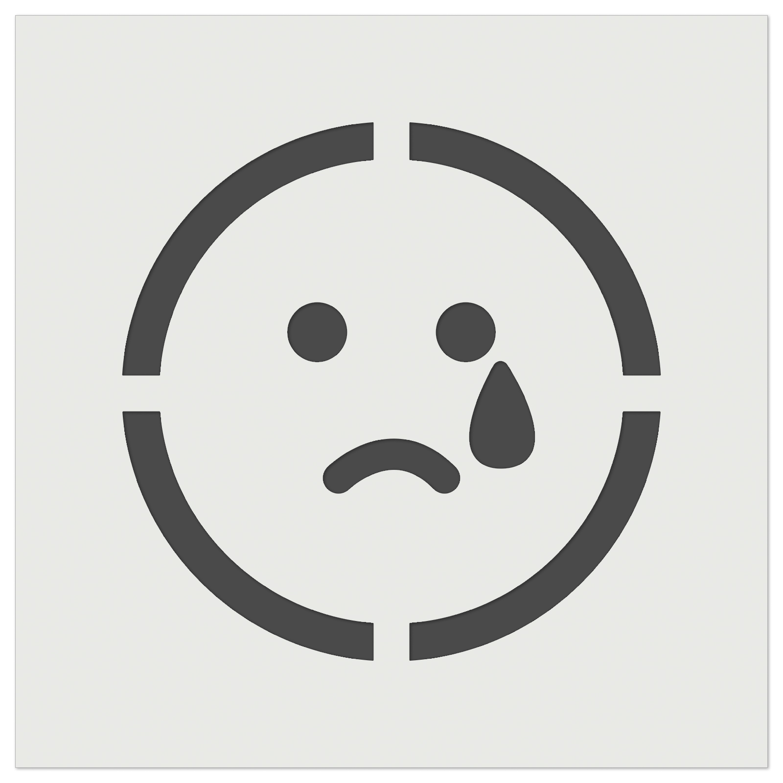 Sad Tear Crying Frown Face Emoticon DIY Cookie Wall Craft Stencil - 5.5 ...