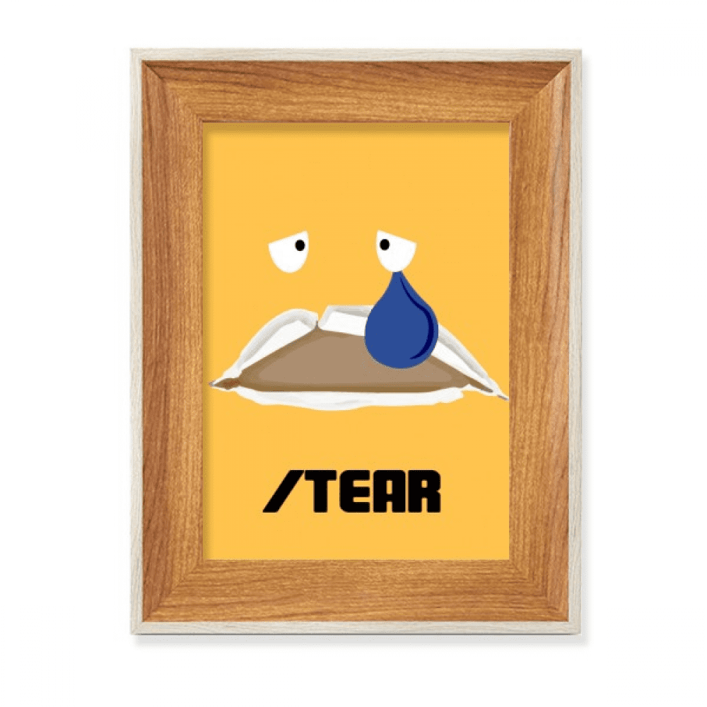 Sad Yellow Emotion Tear Cry Desktop Wooden Photo Frame Display Picture ...
