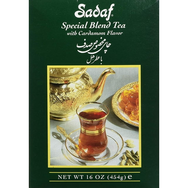 Sadaf Cardamom Tea Loose Leaf Box 16 oz - Special Blend Cardamom Ceylon ...