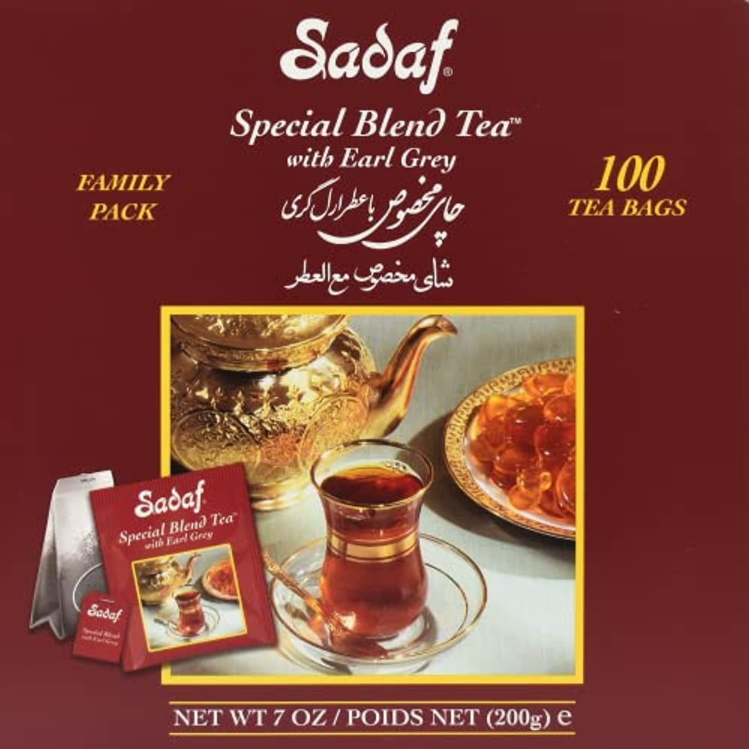 Sadaf Special Blend Earl Grey Ceylon Black Tea Bags, Harvested in Sri ...