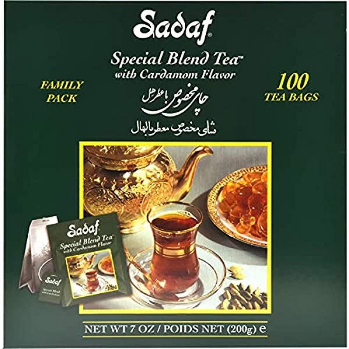 Sadaf Special Blend Tea with Cardamom 100 Tea Bags Family Pack Foil ...