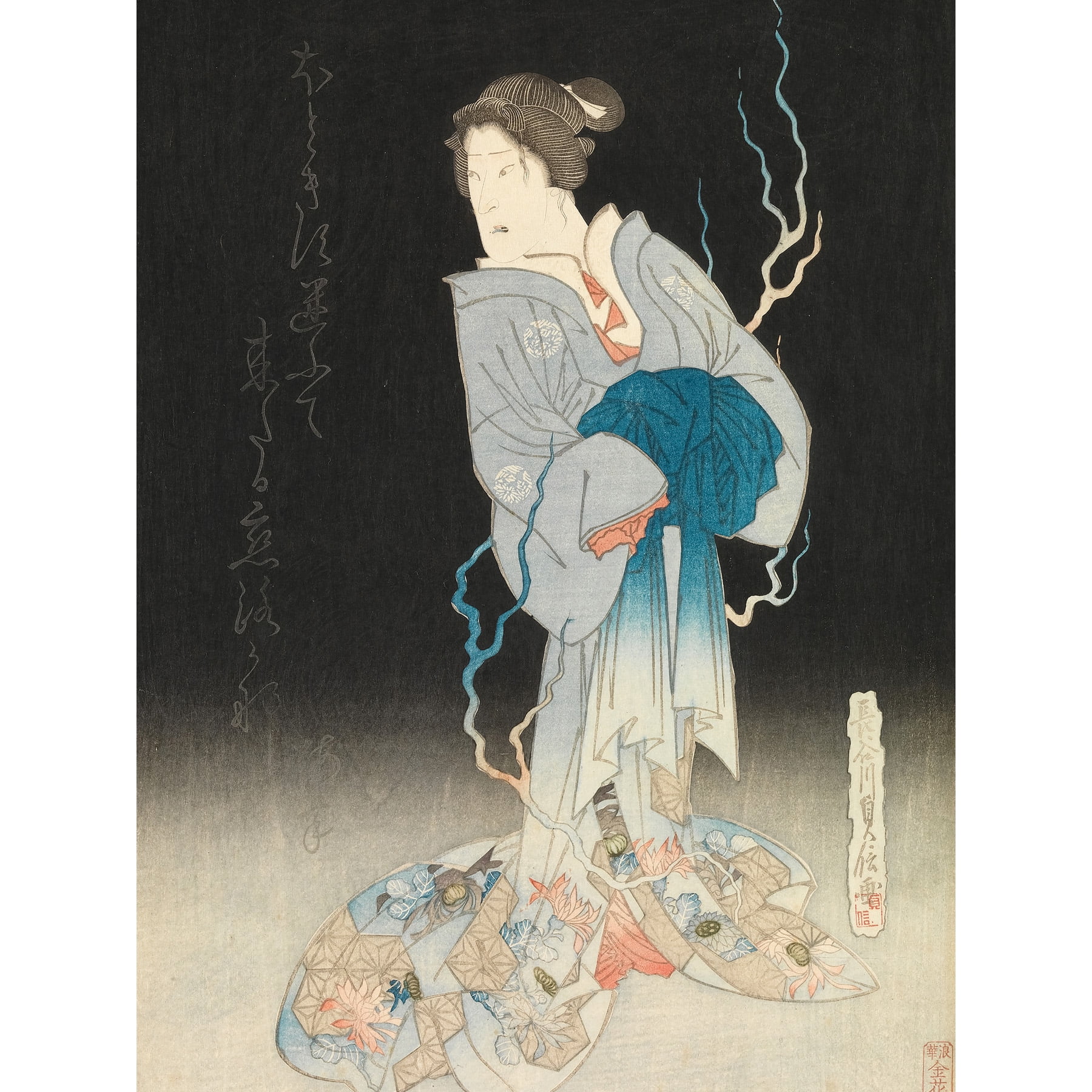 Sadanobu Kabuki Actor Kikugoro As Ghost Courtesan Yonakishii Extra ...